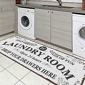 Kuilepa Farmhouse Laundry Room Area Rugs 20"X59" Non Slip Waterproof Laundry Floor Mat Durable Entrance Rug Area Rug for Kitchen Floor Laundry Room Bathroom Hallway Entryway Area Rugs (20"X59")