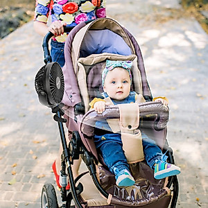 AngLink Baby Stroller Fan - 5000mAh Battery Operated USB Rechargeable Portable Fans with Flexible Tripod for Car Seat, Bed, Travel, Office, Bedroom, Bike, Kids | Black