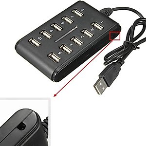 SHYPT High Speed 480 Mbps USB 2.0 Hub 10 Port Multi Personal Computer USB Hub Portable USB Splitter