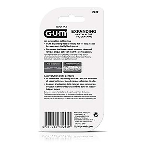 GUM - 10070942302408 Expanding Dental Floss, 43.3 Yards (Pack of 6)