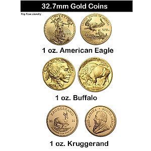 Roy Rose Jewelry Gold Coin Pendant Mounting - 32.7mm Coin Size - Scrollwork Filigree with Rope Edge Frame Design - 14K Yellow Gold - Prong Set with Bail