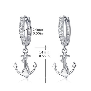 Anchor Earrings for Women Sterling Silver Anchor Studs Earrings Nautical Stud Earrings Small Minimalist Hypoallergenic Earrings for Women Birthday Christmas Gift