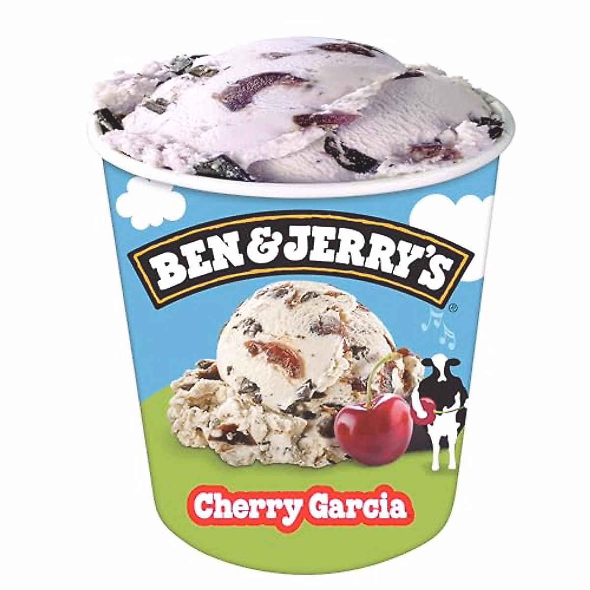 Ben & Jerry's Cherry Garcia Ice Cream Pint Non-GMO 16 oz