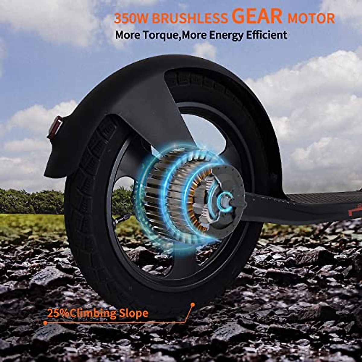 ZonDoo ZO02 Electric Scooter for Adults - 25 Miles Long Range & 20Mph Folding Commuter Electric Scooter - Big Fat Tire Bike Stylish Electric Scooter for Adults(Yellow)