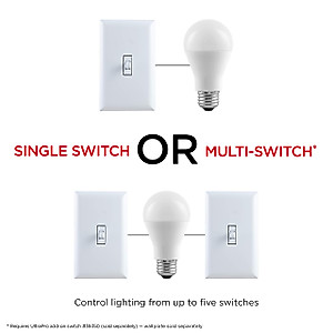 UltraPro Z-Wave Smart Toggle Light Switch with QuickFit and SimpleWire, 3-Way Ready, Compatible with Alexa, Google Assistant, ZWave Hub Required, Repeater/Range Extender, White, 2-Pack, 54912