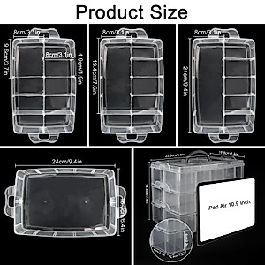 3-layer Stackable Craft Storage Containers - Plastic Craft Box Organizer With 30 Adjustable Compartments And Handle - Portable Beads Organizers And Storage For Arts And Crafts, Toy, Washi Tapes, Nail