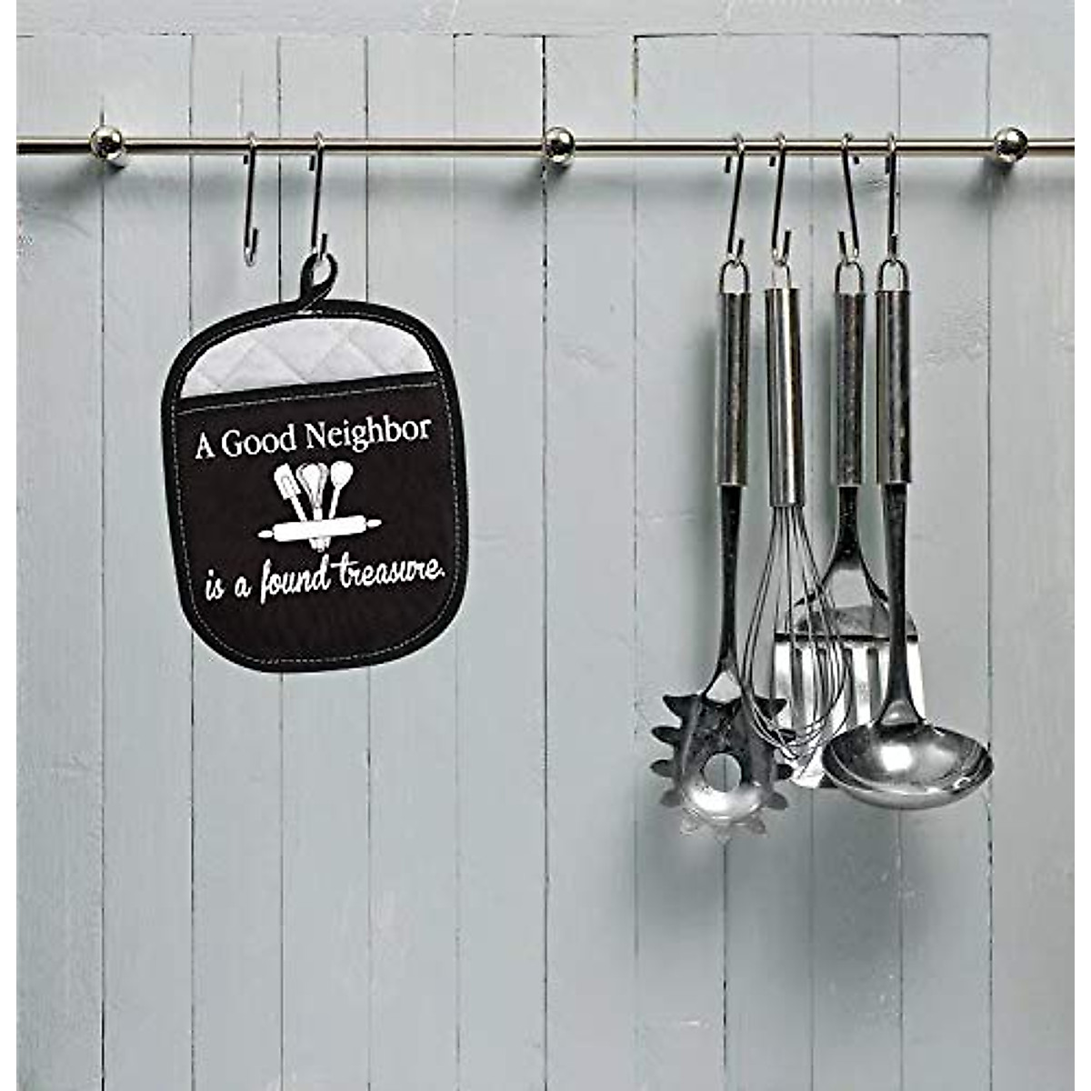 Neighbor Gift Housewarming Gift A Good Neighbor is A Found Treasure Baking Oven Pads Pot Holder with Pocket (Good Neighbor)