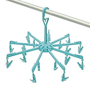 cartrend 10244 Caravan Carousel Dryer Plastic Hanging Clothes Airer with 20 Pegs Foldable