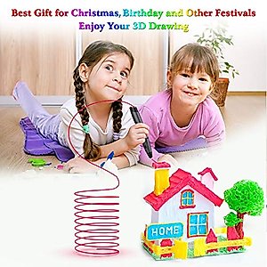 3D Printing Pen PCL Filament Refills 1.75mm, Pack of 20 Colors, Low Melting Temp of 70℃, High-Precision Diameter, Non-Toxic Non-Clogging(200 FT)（not Included 3D Pen）