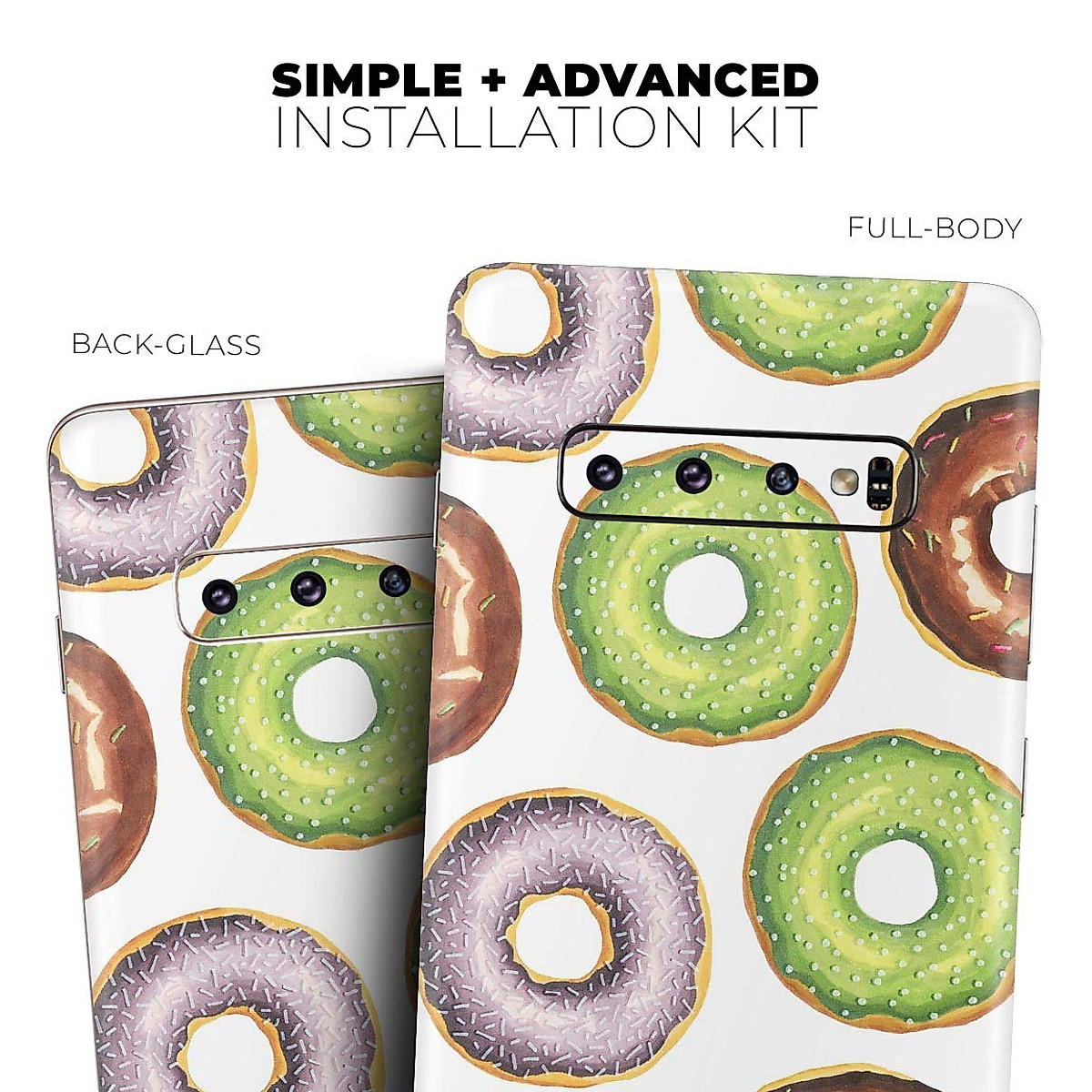 DesignSkinz Yummy Donuts Galore Protective Vinyl Decal Wrap Skin Cover Compatible with The Samsung Galaxy S20 (Screen Trim & Back Glass Skin)