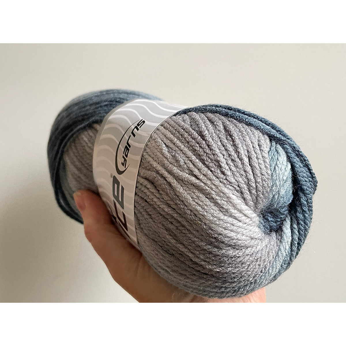 Magic Worsted Yarn - Grey, Slate, Blue Self-Striping Acrylic, Worsted Weight 202 Yards (185 Meters) 3.53 Ounces (100 Grams)