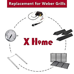 X Home Grill Grates Replacement for Weber Spirit E-210 S-210, Spirit 200 Series (Front-mounted Control) Gas Grill Replacement Parts, Cast Iron, 17.5 x 10.2 Inch, 2-Pack