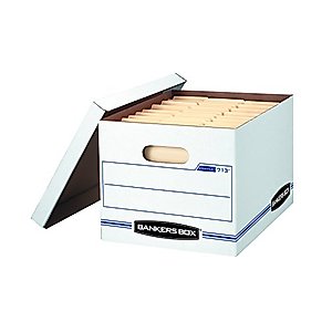 Bankers Box 0071302 STOR/File Storage Boxes, Standard Set-Up, Lift-Off Lid, Letter/Legal, Pack of 20, White