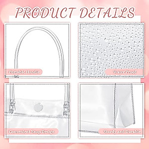 24 Pcs LED Light Clear Plastic Gift Bags Wedding Gift Bags with LED Fairy Lights Reusable Transparent PVC Gift Wrap Bag with Handle for Christmas Thanksgiving Wedding Birthday Baby Shower Party Favor