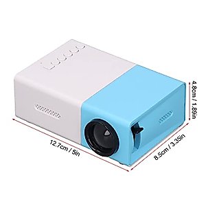 KOSDFOGE Mini Projector 1080P HD Inbuilt Speaker Mini Size Diffuse Reflection Imaging Portable Projector for Game Movie 100‑240V(American Standard)