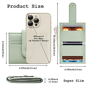 GEEAD Small Wallets for Women Slim Bifold Credit Card Holder Minimalist Zipper Coin Pocket