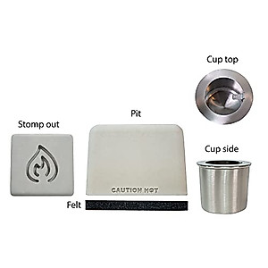 USA Precast Fire Pit Rubbing Alcohol Fireplace Indoor Outdoor Firepit for Camping, Patio, Backyard or Tabletop Grill