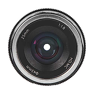Camera Lens Portable Mirrorless Camera Lens 25mm F1.8 Multi-Layer Coating Mirrorless Camera Lens EF-M/EOSM Mount for Canon M2/M3/M5/M6/M10/M100/M50(Black)