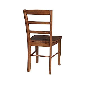 IC International Concepts International Concepts Set of 2 Madrid Ladderback Chairs, Distressed Oak