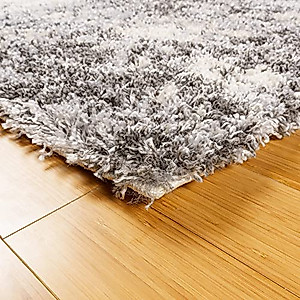 Gertmenian Indoor Modern Plush and Non-Shedding Shaggy Carpet for Foyer Living Room Kitchen Entryway Bedroom Area Rug, 9x13 Extra Large, Abstract Gray Cream Vintage Grey