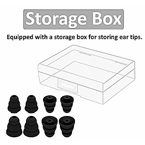 4 Pairs Triple Flange Compatible with Shure SE215 Pro Ear Tips, Noise Reduce Silicone with 2mm Connector Hole Eartips Earbuds Compatible with Etymotic Research/Klipsch/Westone - Black