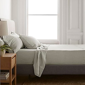 Talasily Linen Sheets Queen Linen Bed Sheet, 4 Piece Breathable Linen Cotton Sheets Queen Size Set, Linen Cotton Blend Sheets for All Seasons- Deep Pockets, Easy-Fit, (Queen, Beige)