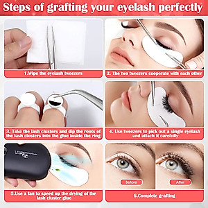 Cludoo Professional Eyelash Extension Supplies Kit with Lash Clusters Lash Kit for Eyelash Extensions Beginners with Lash Fan, Tweezers, Tapes, Mascara Brushes,Lash Extension Kit for Beginners Starter
