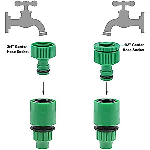 Yulaiyoen Drip Irrigation Kit Misting System, 32.8FT (10M) 3/8 inch Blank Distribution Tubing with 10 Nozzles and 1 Universal Adapter, DIY Patio Misting Cooling Kit