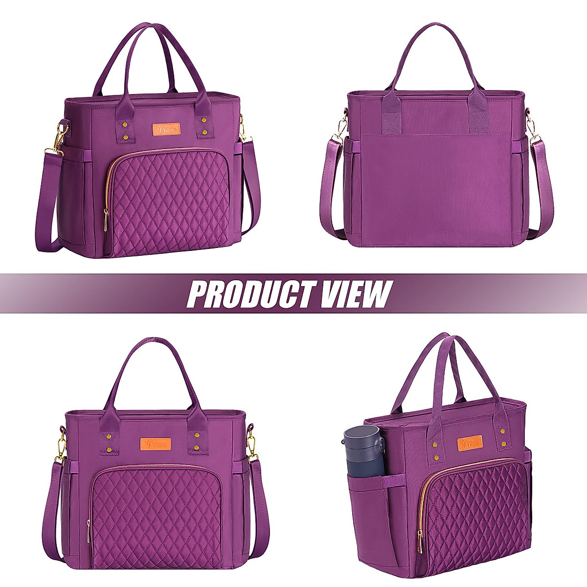 Yitote Lunch Bag Women Insulated with 4 Icepacks,Cute Lunch Bags for Women with Bottle Holder,Lunch Box for Women Lunch Bag with Adjustable Shoulder Strap,Women Lunch Bags for Work (Black)