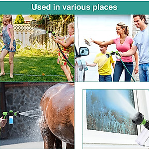 Garden Hose Nozzle, High Pressure Spray Gun Nozzle, 8 Spray Patterns for Watering Plants, Lawn, Patio, Cleaning, Showering Pet with 3.5oz/100cc Soap Dispenser Bottle