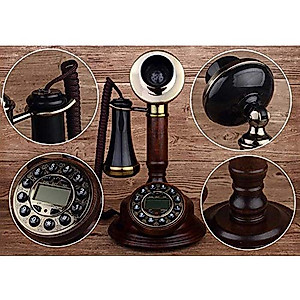 Telephone Retro Telephone Home Solid Wood Fixed Telephone Business Office Wired Desk 3217cm (2 Specifications can be Selected) (Color : B) (B)