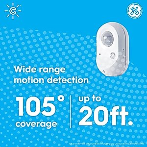 GE CYNC Smart Wire-Free Motion Sensor, Programmable, Bluetooth, Ambient Light Detection, Battery-Powered