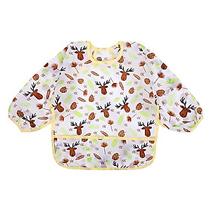 Accmor 3 Pack Long Sleeve Baby Bibs, Waterproof Sleeved Bib, Toddler Soft Bib for 6-24 Months