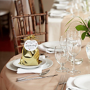 BEAVOING Pack of 100 4"x 6" Heavy Duty Gold Drawstring Organza Jewelry Pouches Wedding Party Christmas Favor Gift Candy Chocolate Bags