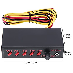 DriSentri 12V Car Horn Siren Sound 5 Tone Alarm Electric Horn 100W PA Speaker System Megaphone Loud for Car Train Boat Ship