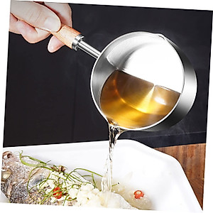 BIUDECO Oil Pan Babish Cookware Sauce Pot Soup Pan Mini Pan Chocolate Heating Pot Candy Kettle Stovetop Sauce Pitcher Coffee Candle Dosa Casserole Stainless Steel Baby Butter