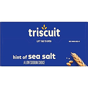Triscuit Hint of Sea Salt Whole Grain Wheat Crackers, Vegan Crackers, 6 - 8.5 oz Boxes
