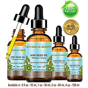 Botanical Beauty KIWI SEED OIL. 100% Pure Natural Undiluted Virgin Cold Pressed Carrier Oil. 0.5 Fl.oz.- 15 ml for Face, Skin, Body, Hair, Nail Care