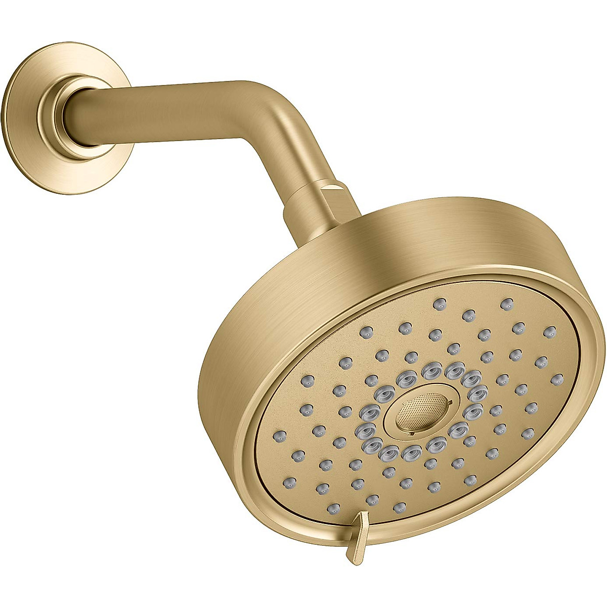 KOHLER 22170-G-2MB Purist Multi-Function Showerhead, Wall-Mount, 3 Spray Settings, 1.75 GPM, Vibrant Brushed Moderne Brass