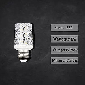 E26 LED Bulbs,Modern Craft Crystal lamp,4000K Natural Light 18W LED Light Bulbs Equivalent 100W,360° Beam Angle,AC 85-265V, Edison Screw SES LED Corn Lamp, Not Dimmable(4 Pack)