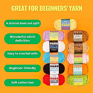 Pllieay Khaki Cotton Yarn, 4x50g Crochet Yarn for Crocheting and Knitting, Cotton Yarn for Beginners with Easy to See Stitches for Beginners Crocheting and Knitting