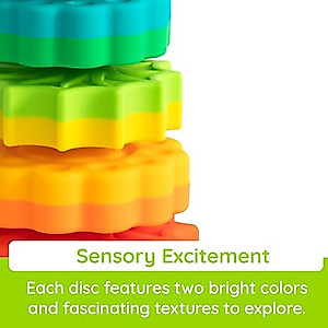 Fat Brain Toys SpinAgain, Baby Stacking Toys for Toddlers, Building Baby Toys for Ages 1+, Spinning Toddler Toys
