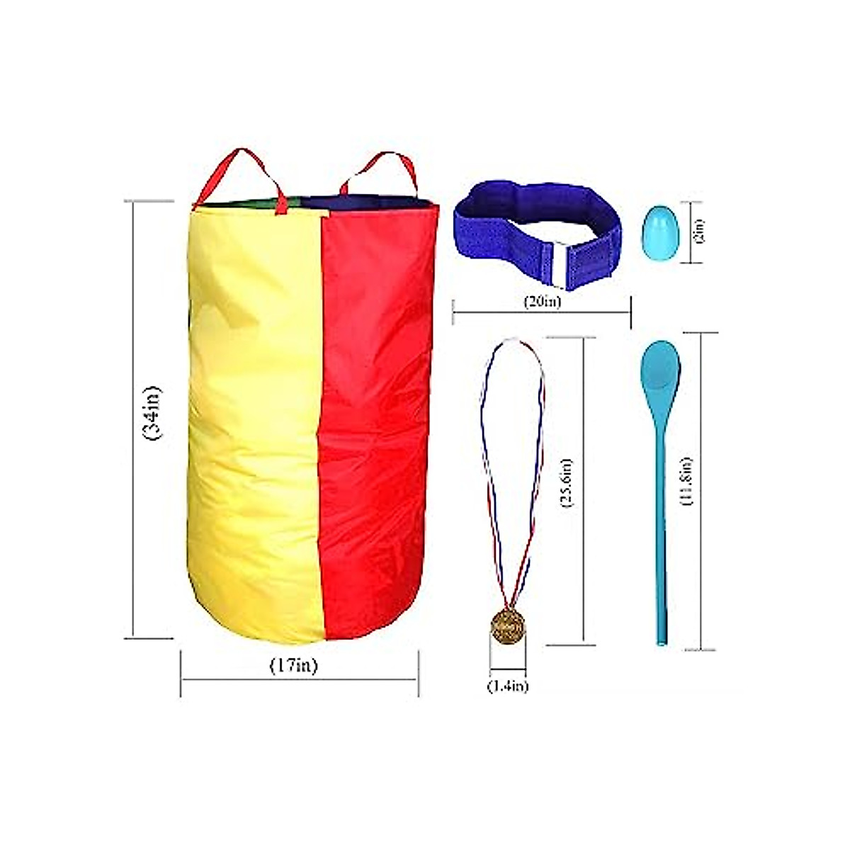 Outdoor Games Potato Sack Race Bags for Kids Adults, Egg Spoon Relay Race, Bands, Birthday Party Field Day Family Reunion Easter…