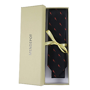 MENDEPOT Red Birds Pattern Necktie With Gift Box Northern Cardinal Pattern Tie