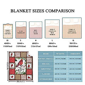 I'm with You Northern Cardinal Christmas Blanket,Red Throw Blanket for Couch,Weighted Soft Fleece Blanket,Christmas Decorations Pets (40"X30")