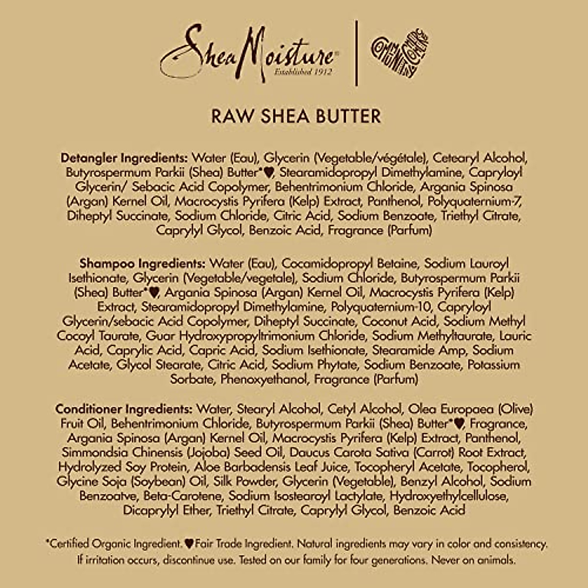 SheaMoisture Deep Moisturizing Hair Care For Curly, Dry and Damaged Hair Raw Shea Butter 3 Count Sulfate Free Shampoo and Conditioner, Hair Detangler with Sea Kelp and Argan Oil