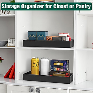 15" Large Bathroom Vanity Tray for Counter , Wooden Storage Tray for Kitchen Drawer, Office, Pantry, Coffee Bar, Black Toilet Tank Tray for Back of Toilet Topper, 2 Pack