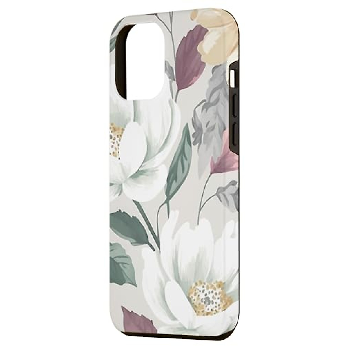 iPhone 13 Pro Max Watercolor Floral Pattern With White and Yellow Flowers Case