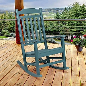Flash Furniture Winston All-Weather Poly Resin Rocking Chair in Teal