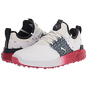 PUMA Golf Men's Ignite Articulate Volition Golf Shoe, Puma White-Puma Silver-Ski Patrol, 10.5